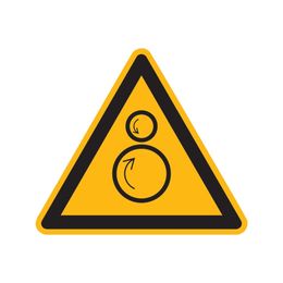 SafetyMarking Warnschild Aluminium SL 100 mm Warnung vor gegenl&auml;ufigen Rollen ; WOLK (11.0334)