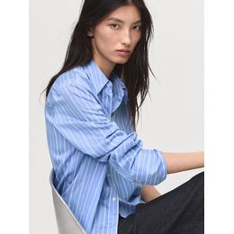 Mango Bluse 'ZAHA' Damen Gr&ouml;&szlig;e L himmelblau / wei&szlig;