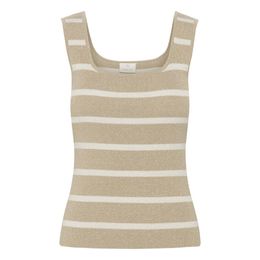 Kaffe Stricktop 'KAMorita' Damen Gr&ouml;&szlig;e XS dunkelbeige / wei&szlig;