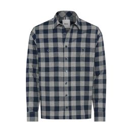 Langarmhemd Brax "Style KAY", Herren, Gr. XXXL, Normalgrößen, blau (navy), Web, 100% Baumwolle, Hemden
