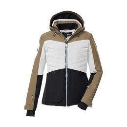 Skijacke Killtec "KSW 30 WMN SKI JCKT", Damen, Gr. 38, naturweiß, Oberstoff: 100% Polyester, Futter: 100% Polyester, Füllung: 100% Polyester (recycelt), Jacken, Damen Skijacke: wasserdicht, atmungsaktiv, Colourblock-Design