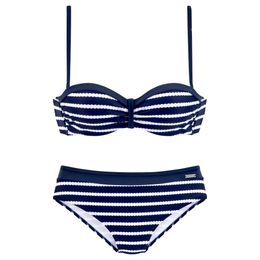 Lascana Bikini Damen Gr&ouml;&szlig;e L navy / wei&szlig;