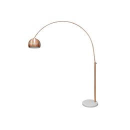 Salesfever Bogenlampe dimmbar höhenverstellbar mit Marmor-Fuß und Lampenschirm in Kupfer | Gr.: onesize