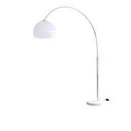 Salesfever Bogenlampe 208 cm h&ouml;henverstellbar dimmbar Marmorfu&szlig; und Lampenschirm in Wei&szlig; | Gr.: onesize