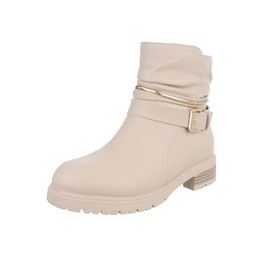 Ital-Design Stiefelette in Beige | Gr.: 37