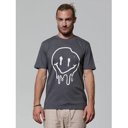 wat? Apparel T-Shirt Smiley in Grau | Gr.: 50