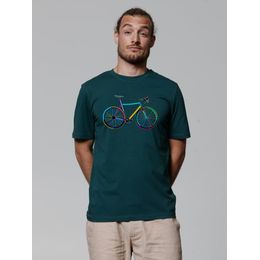 wat? Apparel T-Shirt Fahrrad by night in Dunkelgrün | Gr.: 50