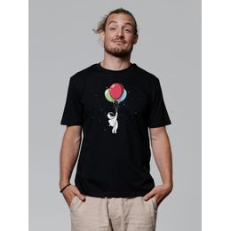 wat? Apparel T-Shirt Little Balloon Astronaut in Schwarz | Gr.: 50