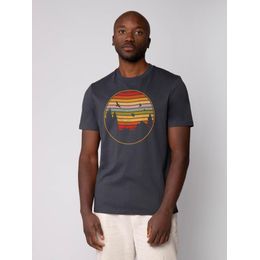 wat? Apparel T-Shirt Sunset Berge & Tannen in India Ink Grey | Gr.: 54