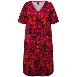 Ulla Popken Jerseykleid in magnolienrot | Gr.: 54-56