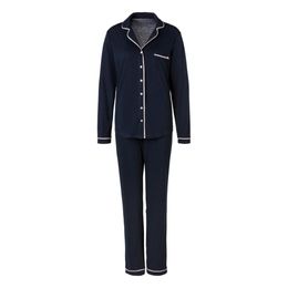 s.Oliver Pyjama Damen Gr&ouml;&szlig;e XS nachtblau / wei&szlig; Winterkleid