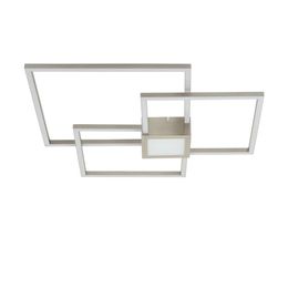 Trio LED-Deckenleuchte Nickel matt ¦ silber ¦ Maße (cm): B: 66,5 H: 6,5 T: 65.5 » Höffner