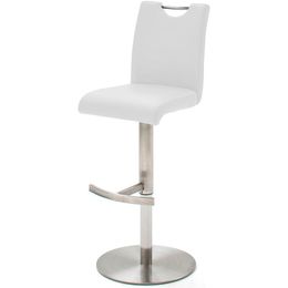 MCA furniture Bistrostuhl »ALESI Barstuhl Tresenstuhl Barhocker« () mit Rückenlehne, 360° drehbar, Sitzhöhe einstellbar von 56-81 cm weiß +...