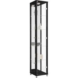 Fif M&ouml;bel FIF M&Ouml;BEL Vitrine &raquo;OPTIMA&laquo; Standvitrine/Glasvitrine 1x Glast&uuml;r, perfekt f&uuml;r Sammler, Sammlervitrine Schwarz Ma&szlig;e (B/T/H): 32/33/172