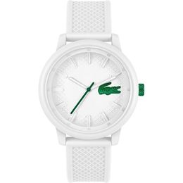 Lacoste Quarzuhr ».12.12« Armbanduhr, Herrenuhr, Silikonarmband weiß Coole Herrenarmbanduhr