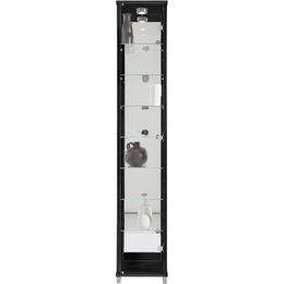 Fif M&ouml;bel FIF M&Ouml;BEL Vitrine &raquo;OPTIMA&laquo; Standvitrine/Glasvitrine 1x Glast&uuml;r, perfekt f&uuml;r Sammler, Sammlervitrine schwarz 7 B&ouml;den