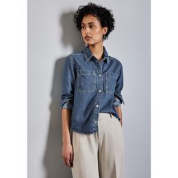 Street One Jeansbluse mit Druckkn&ouml;pfen medium blue clean 44 44 Jeanshemd f&uuml;r Damen von Street One