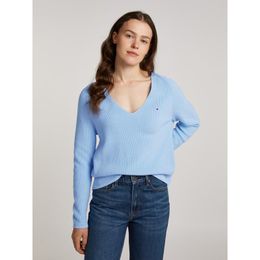 Tommy Hilfiger Strickpullover &raquo;CO CARDI STITCH V-NK LS&laquo; mit Logostickerei Vessel Blue XXL (44) XXL (44) Pullover von Tommy Hilfiger