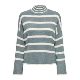 Only Stehkragenpullover »ONLIBI L/S HIGNECK PULLOVER« Scarab Stripes:W.MELANGE/WHITECAP GRAY MEL M (38) M (38) Gestreifter Pullover von Only