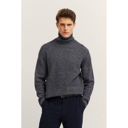 Bugatti Rollkragenpullover &raquo;Regular Fit&laquo; Grobstrick aus einem Wollmix 240-grau M M Regular Fit - bequem & klassisch geschnitten