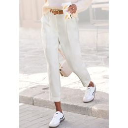 Lascana 7/8-Hose mit B&uuml;gelfalten, schmales Bein creme 38 - N-Gr N-Gr 38 Mit praktischen Eingriffstaschen