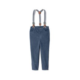 Tchibo - Kinder-Cordhose mit abnehmbaren Hosentr&auml;gern - Herren - Gr. 86/92 - blau