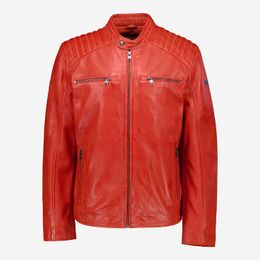 BULL & BERRY Orangefarbene Ricky Lederjacke