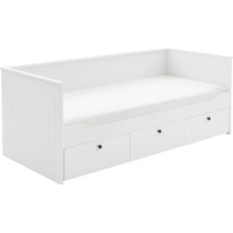 Einzelbett Relita, weiß (weiß, weiß, weiß), B:98cm H:80cm L:205cm, Betten, wahlweise mit o. ohne Lattenrost und Federkern- o. Kaltschaum-Matratze