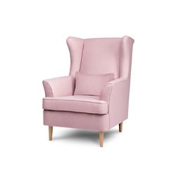 KONSIMO Ohrensessel Stralis rosa/pink Ma&szlig;e (cm): B: 82 H: 108 Sessel & Hocker > Sessel nach Material > Stoff Sessel &raquo; Sofa DE