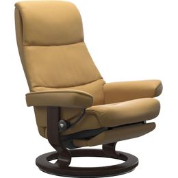 Relaxsessel stressless "View", gelb (honey paloma), B:91cm H:109cm T:82cm, Leder BATICK: BATICK ist ein leicht korrigiertes, durchgef&auml;rbtes und genarbtes M&ouml;belleder, bei dem die meisten Unebenheiten und Spuren in der Regel entfernt wurden.;Leder PALOMA: PALOMA ist ein durchgef&auml;rbtes Semianilin-M&ouml;belleder mit nat&uuml;rlicher Narbung.;ROHLEDER Stoff Q2 FARON: Ein fester zuverl&auml;ssiger Boucl&eacute; mit einem st