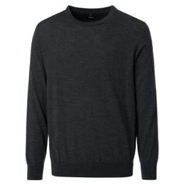 Strickpullover Venti "Venti Pullover uni", Herren, Gr. M, dunkelgrau, 100% Wolle (Merino), Pullover
