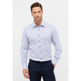 Langarmhemd Eterna "MODERN FIT", Herren, Gr. 46, Normalgr&ouml;&szlig;en, blau, Twill, 100% Baumwolle, tailliert, Manschette, Hemden, NON IRON (b&uuml;gelfrei)