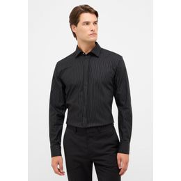 Langarmhemd Eterna "SLIM FIT", Herren, Gr. 40, Normalgr&ouml;&szlig;en, schwarz, Twill, 98% Baumwolle, 2% Metall, schmal, Manschette, Hemden, EASY IRON (b&uuml;gelleicht)