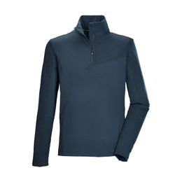 Langarmshirt Killtec "KSW 58 MN FLX SHRT", Herren, Gr. M, blau (dunkelblau), Obermaterial: 69% Polyester, 31% Elasthan, ohne Ausschnitt, Shirts Langarmshirt, Warmhaltendes Funktionsshirt mit Stehkragen und Kinnschutz.