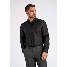 LINDBERGH Herren Businesshemd "LINDBERGH Business-Hemd"schwarz, Gr. L, Obermaterial: 87% Baumwolle, 13% Seide, Hemden