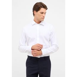 Langarmhemd Eterna "SLIM FIT", Herren, Gr. 40, Normalgrößen, weiß, Twill, 98% Baumwolle, 2% Metall, schmal, Manschette, Hemden, EASY IRON (bügelleicht)