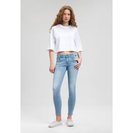 Röhrenjeans Mavi "LEXY", Damen, Gr. 32, Länge 27, lt brushed str, 80% Baumwolle, 18% Polyester, 2% Elasthan, skinny fit normal, Jeans, Cropped Super Skinny Jeans