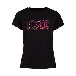 Merchcode Shirt ' ACDC - Distressed' Damen Gr&ouml;&szlig;e S dunkellila / pink / schwarz