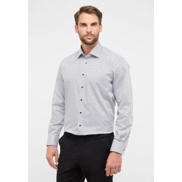 Langarmhemd Eterna "COMFORT FIT", Herren, Gr. 41, Normalgrößen, grau (stahlgrau), Twill, 100% Baumwolle, normal, Manschette, Hemden, NON IRON (bügelfrei)