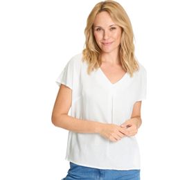Damen Schlupfbluse mit Falte vorne wei&szlig;, Gr&ouml;&szlig;e 38