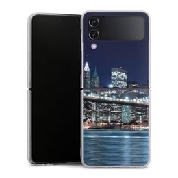 DeinDesign Galaxy Z Flip 4 Handy Hard Case Schutzhülle transparent Smartphone Handy Hülle Usa New York Brooklyn Bridge Hard Case