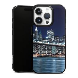 DeinDesign iPhone 14 Pro Handy Silikon Hülle Case schwarz Handyhülle Usa New York Brooklyn Bridge