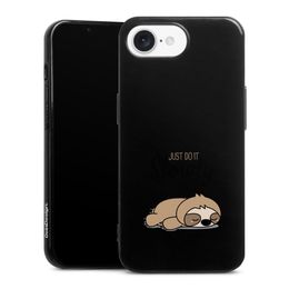 DeinDesign iPhone 16e Handy Silikon Hülle Case schwarz Handyhülle Statement Animals Spruch Motivation Sloth Lazy Sunday