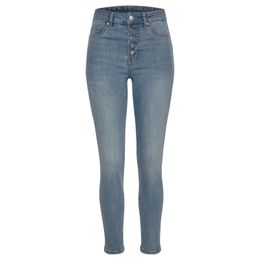 Buffalo Damen High-waist-Jeans, blue-washed, Gr&ouml;&szlig;e 34