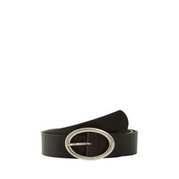 Tom Tailor Damen TTRUBY Lederg&uuml;rtel mit ovaler Dornschlie&szlig;e, schwarz, Uni, Gr. 100