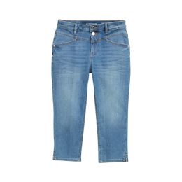 Tom Tailor Damen TTKATE SLIM CAPRI Jeans, blau, Uni, Gr. 28