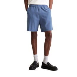 Marc O'Polo Herren Shorts "fein strukturiert aus Bio-Baumwolle"cerulean blau, Gr. M, MARC O'POLO DENIM, unifarben, Obermaterial: 100% Baumwolle, Hosen