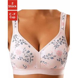 Petite Fleur Damen Soft-BH ros&eacute;-bedruckt+wei&szlig; Gr&ouml;&szlig;e 85C