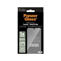 PanzerGlass Ceramic Displayschutz Ultra-Wide Fit, Schutzfolie transparent, Samsung Galaxy S25 Edge, EasyAligner