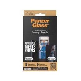 PanzerGlass Privacy Displayschutz, Schutzfolie transparent, Samsung Galaxy S24, EasyAligner